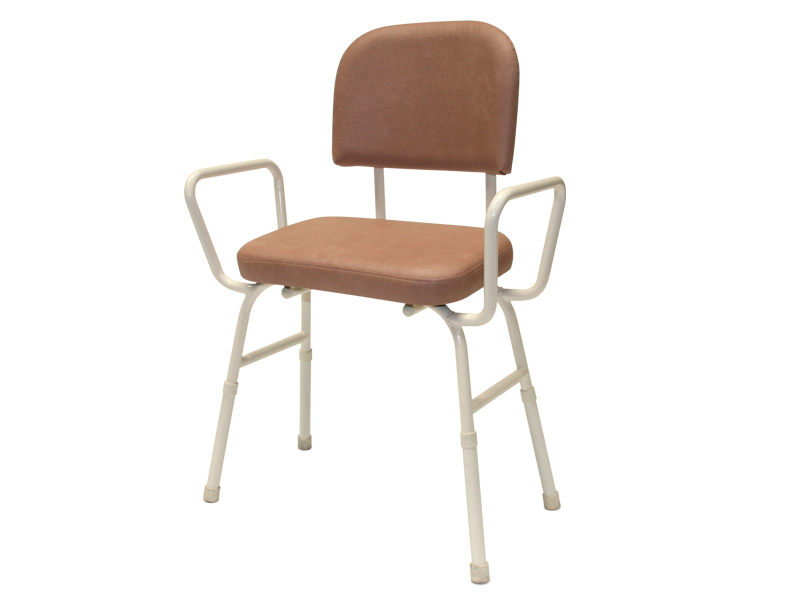 [10806X] Perching Stool, Extra Care, with Arms, Custom Fabric